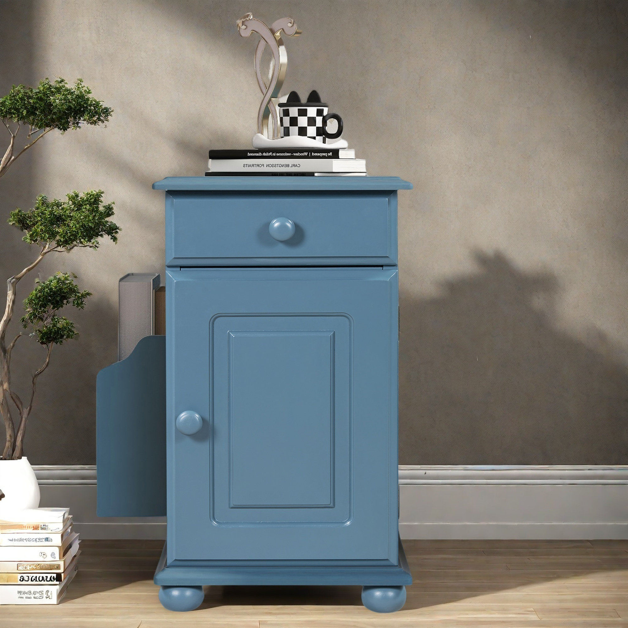 Alcott Hill® Vintage End Table Flip Top Side Table With USB Ports | Wayfair