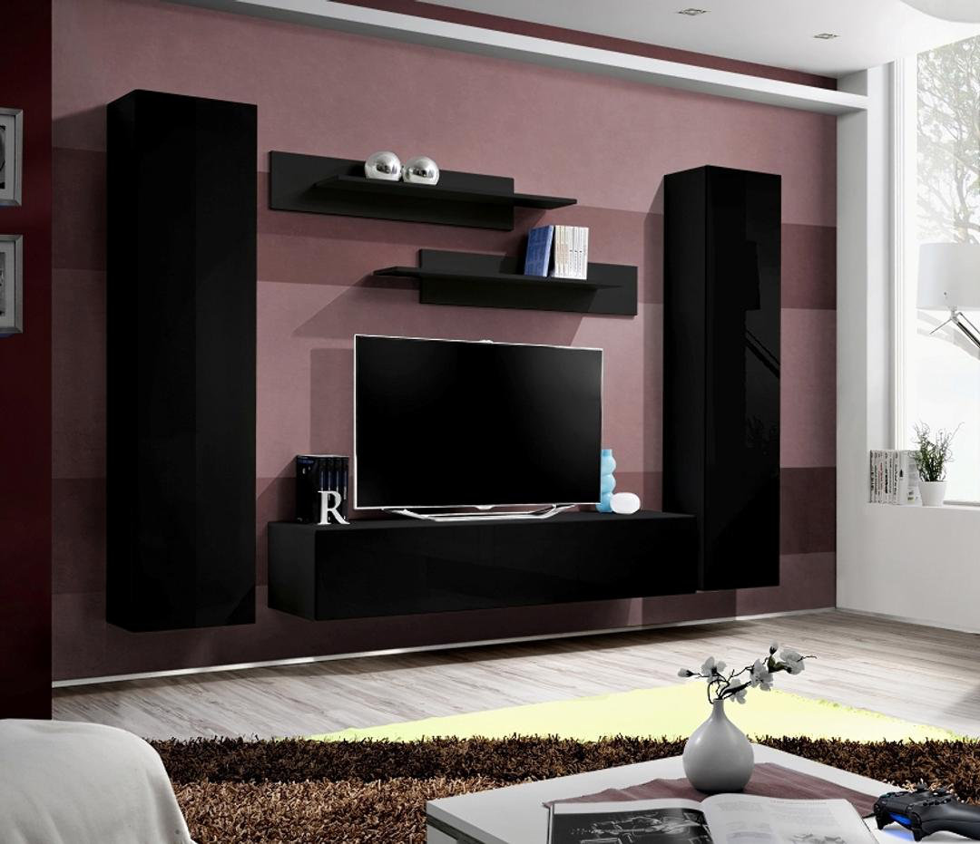 Ivy Bronx Fly A1 White Entertainment Unit 260cm - Bright Modular Living ...