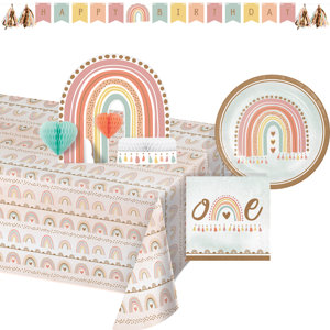 Creative Converting Boho Rainbow 1st Birthday Party Supplies and ...