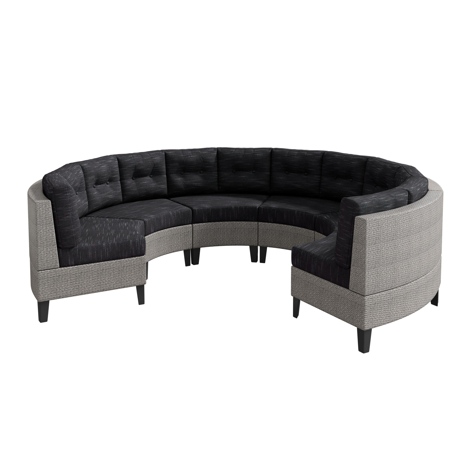 Red Barrel Studio® Outdoor U-Shaped 6 Seater Patio Sofa Set (Set of 6 ...