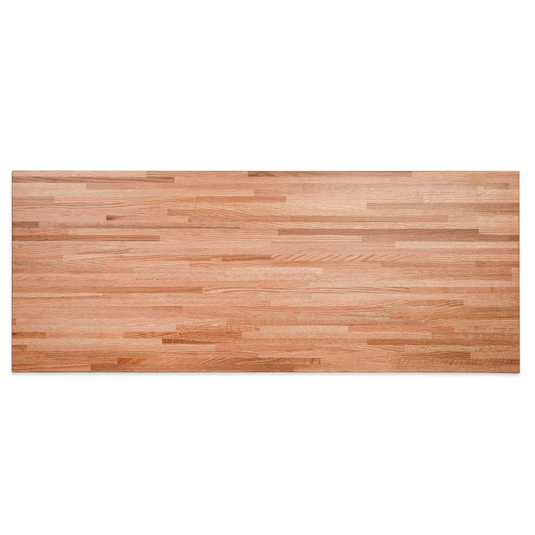 CONSDAN Oak Countertop 25'' W Solid Wood Rectangular Square Edge Table ...