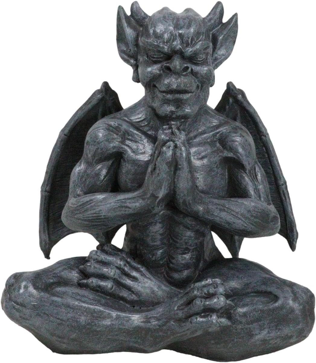 Bungalow Rose Sitting Stoic Horned Gargoyle With Wings In Yoga ...