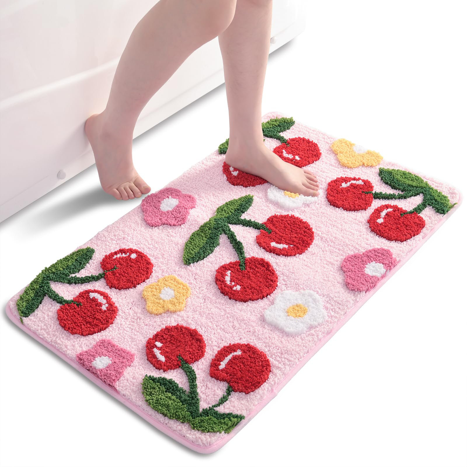 Dakota Fields Bathroom Rugs Cute Cherry Bath Mat Coloful Bathroom ...
