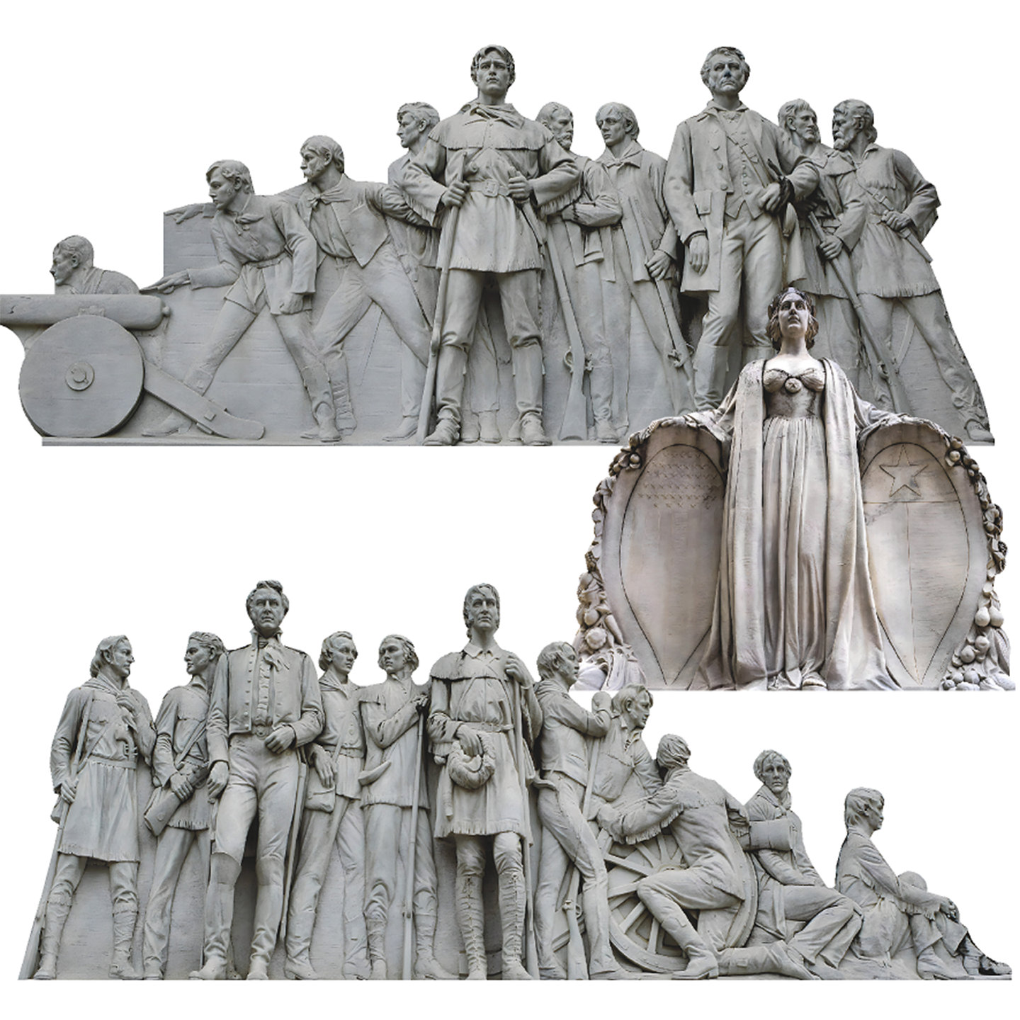 Wet Paint Printing 3 Piece Alamo Defenders Memorial Heroes Cenotaph ...