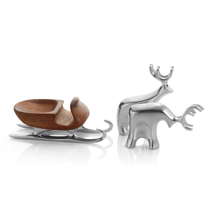 Nambé Nambe Min/Sleigh W/ Reindeer 3 Pc Se & Reviews | Perigold