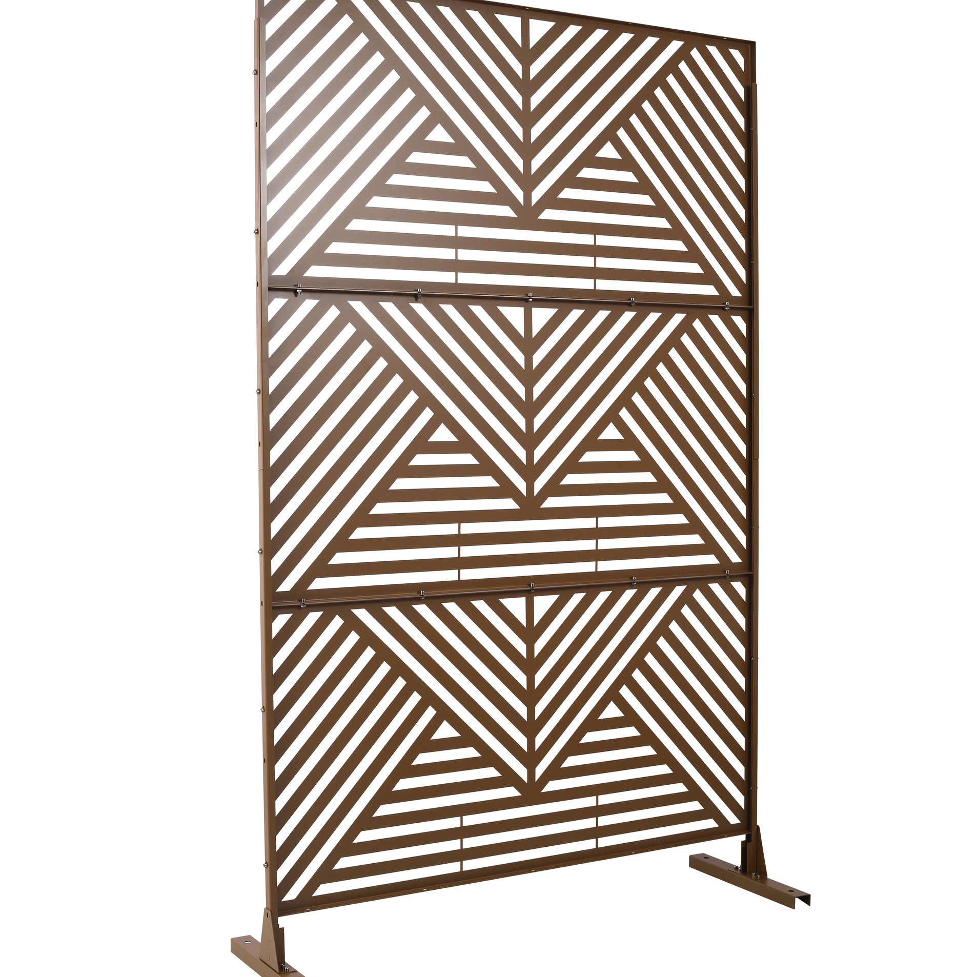 Kivaritio 76" H48" W Privacy Fence - For Outdoor Areas Metal Brown ...