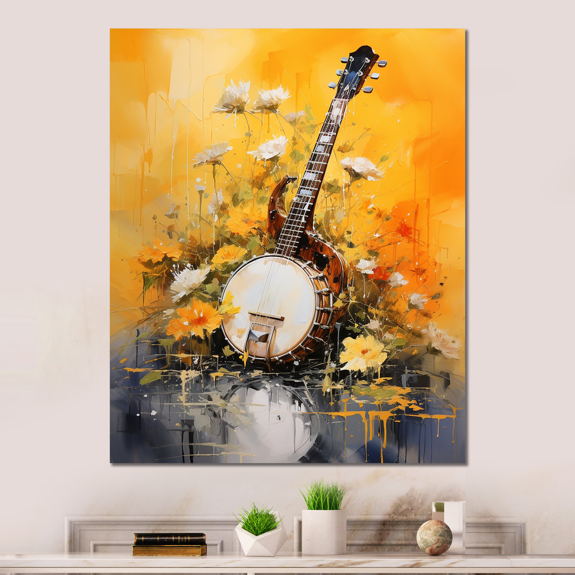 Ivy Bronx " Banjo Bliss Sunny Yellow " on Metal | Wayfair