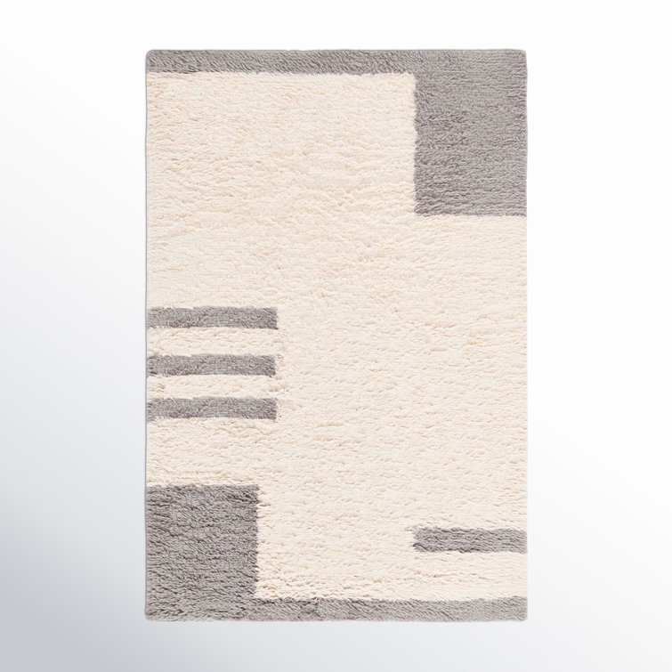 Beamer Annajean Flatweave Area Rug in Gray/Ivory | AllModern