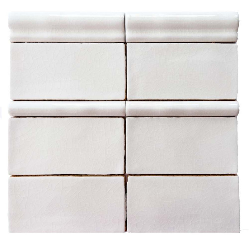 The Tile Life Frost 3" x 6" Blanco Glossy Ceramic Subway Wall Tile ...