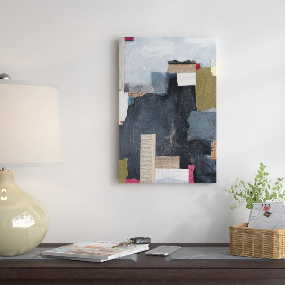 East Urban Home 'Block Abstract II' Graphic Art Print on Canvas | Wayfair
