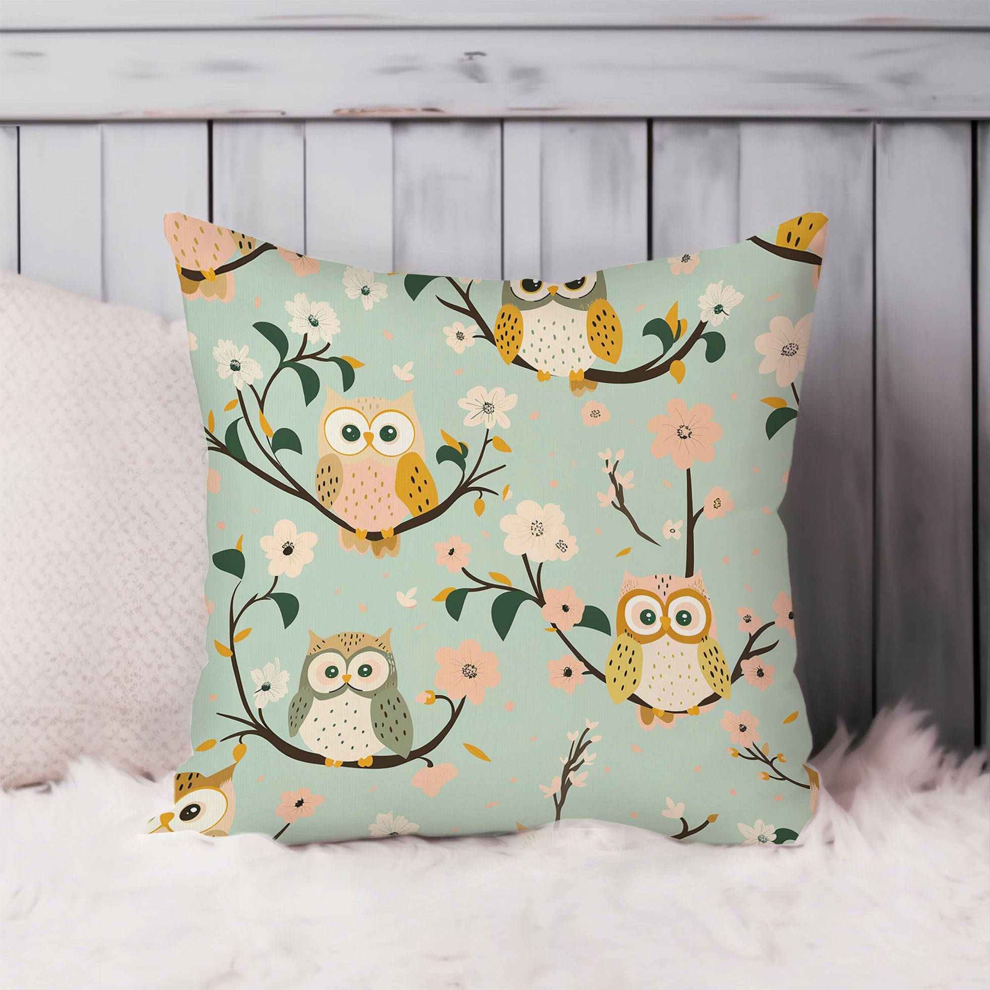 Ethan Taylor Animals Owl Pattern II Birds Owls Pillow Cover | Wayfair