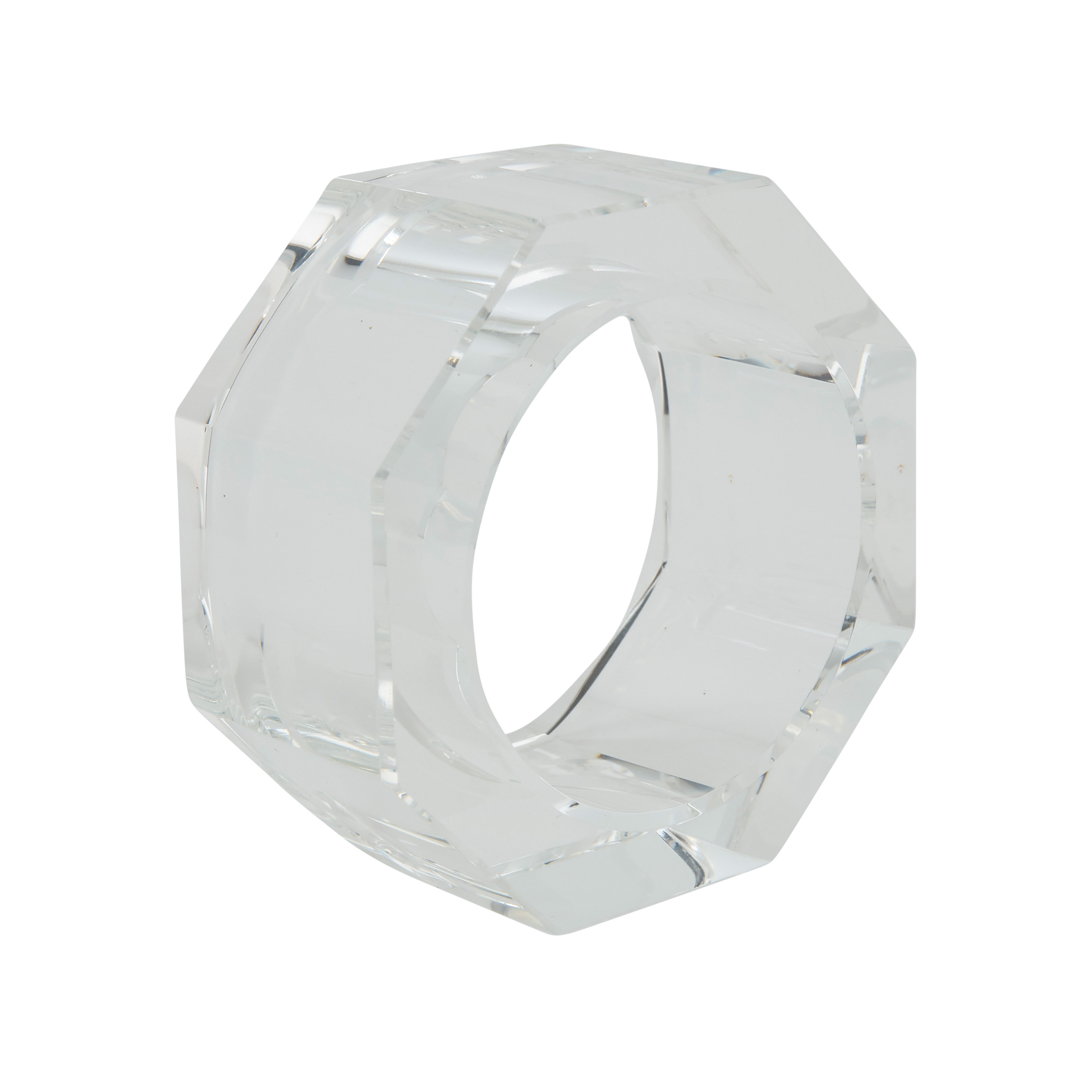 Saro Crystal Glass Octagonal Napkin Ring | Wayfair