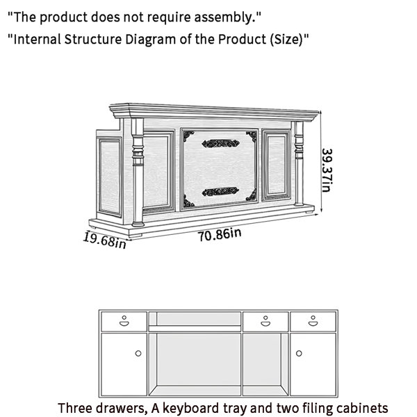 Charlton Home® Vintage Front Desk, Computer Table, and Cashier Desk ...
