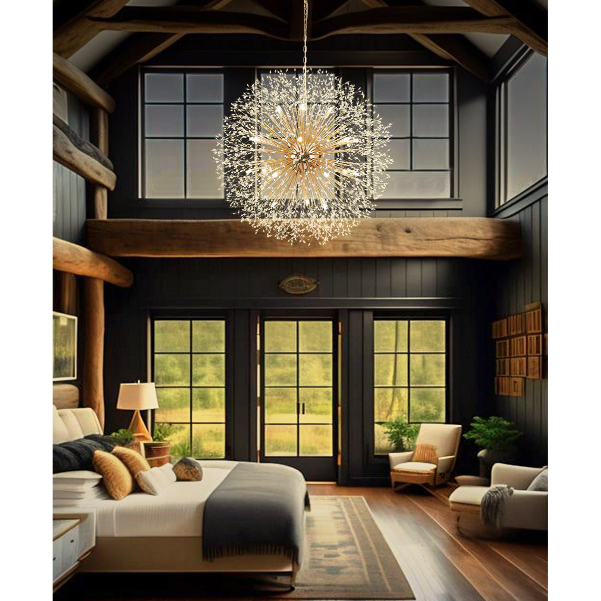 Everly Quinn Aadiv 20 - Light 39.4“ Oversized Grand Sphere Crystal ...