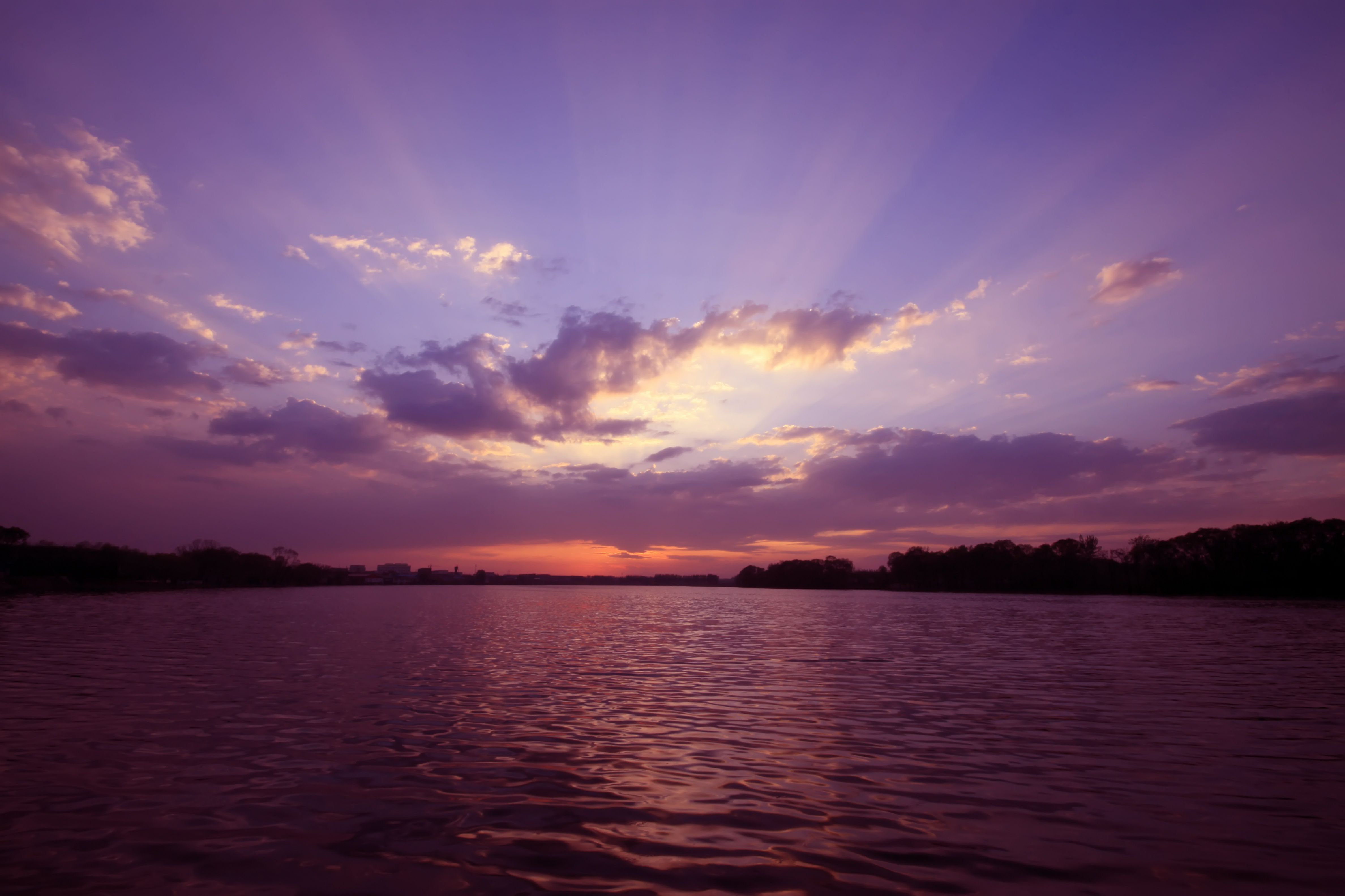 Ebern Designs Sunset Scenery by Lnzyx - Wrapped Canvas Photograph | Wayfair