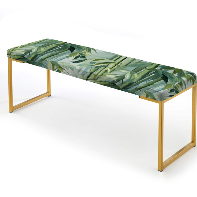 Design Art Japan Bamboo Zen Channel - Japanese Upholstered Gold Bench ...