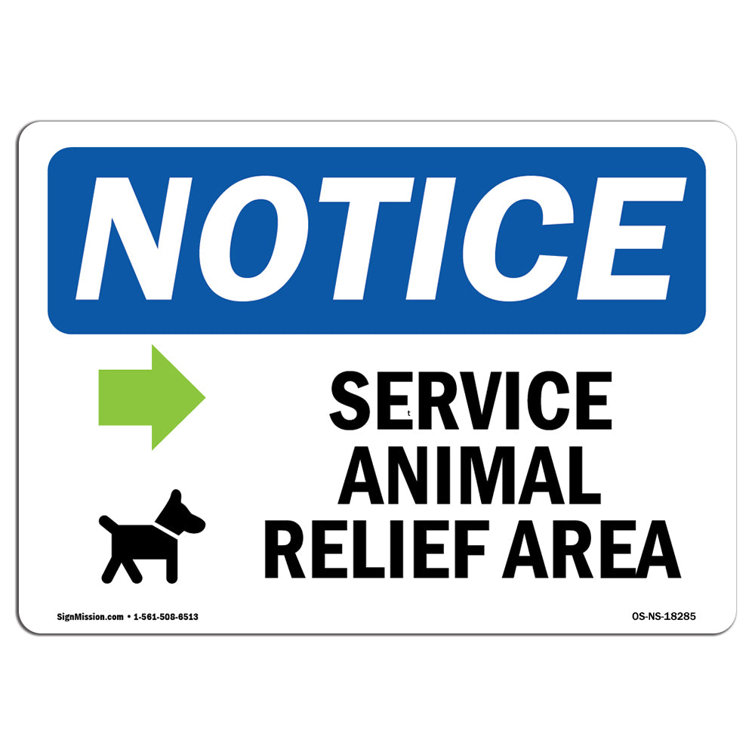 SignMission Service Animal Relief Area Right Sign | Wayfair