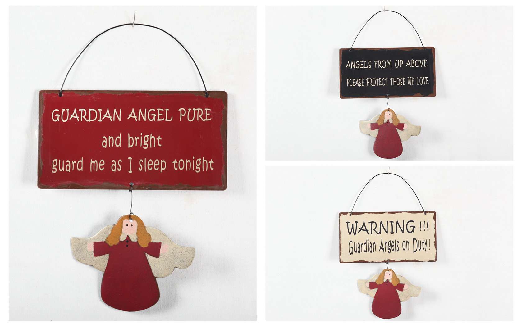 Attraction Design Home 3 Piece Metal Sign with Angel Wall Décor Set ...