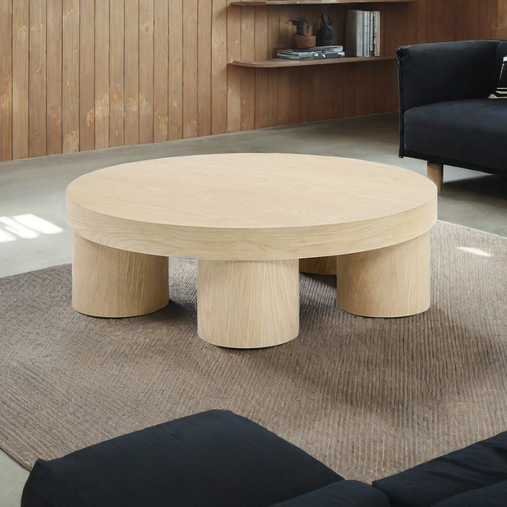 Orxva Galaxy Round Pine Coffee Table | Wayfair