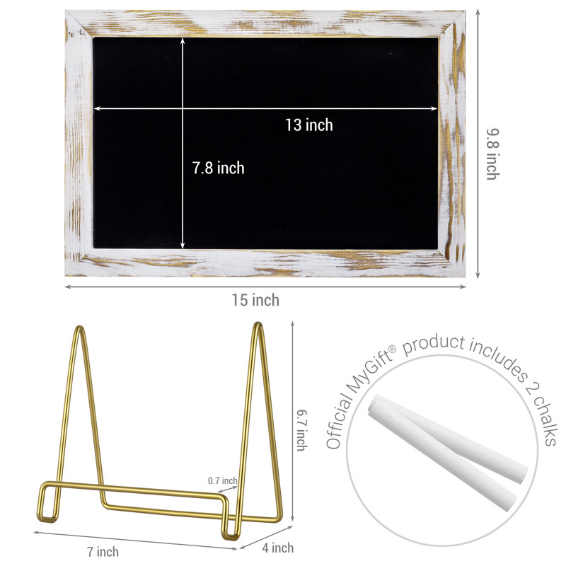 MyGift Wood Frame Chalkboard Sign W/ Easel Stand | Wayfair