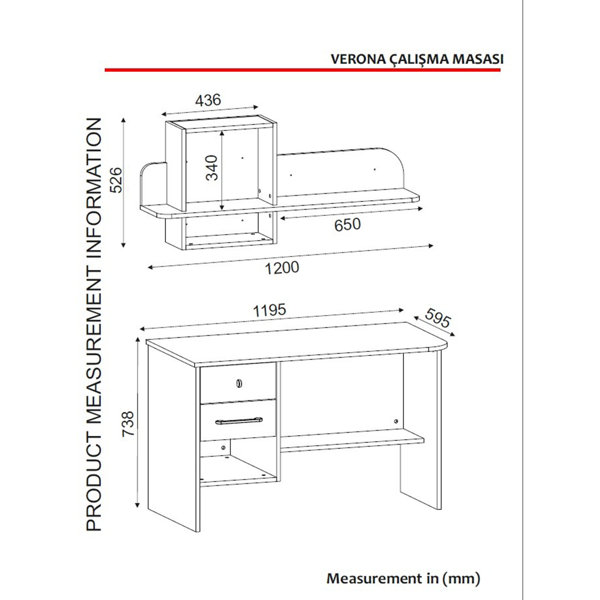 Ebern Designs Jaycie 2 Piece Rectangle Writing Desk Office Set with ...