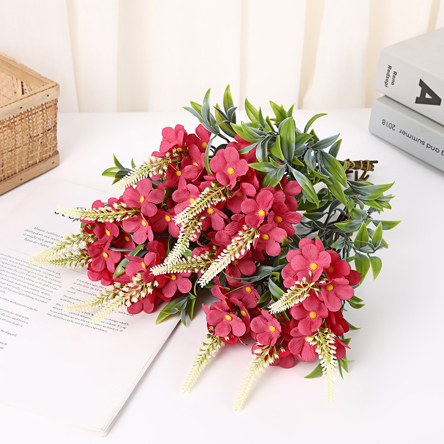 Primrue 10PCS artificial flowers, long stem artificial bouquets, silk ...