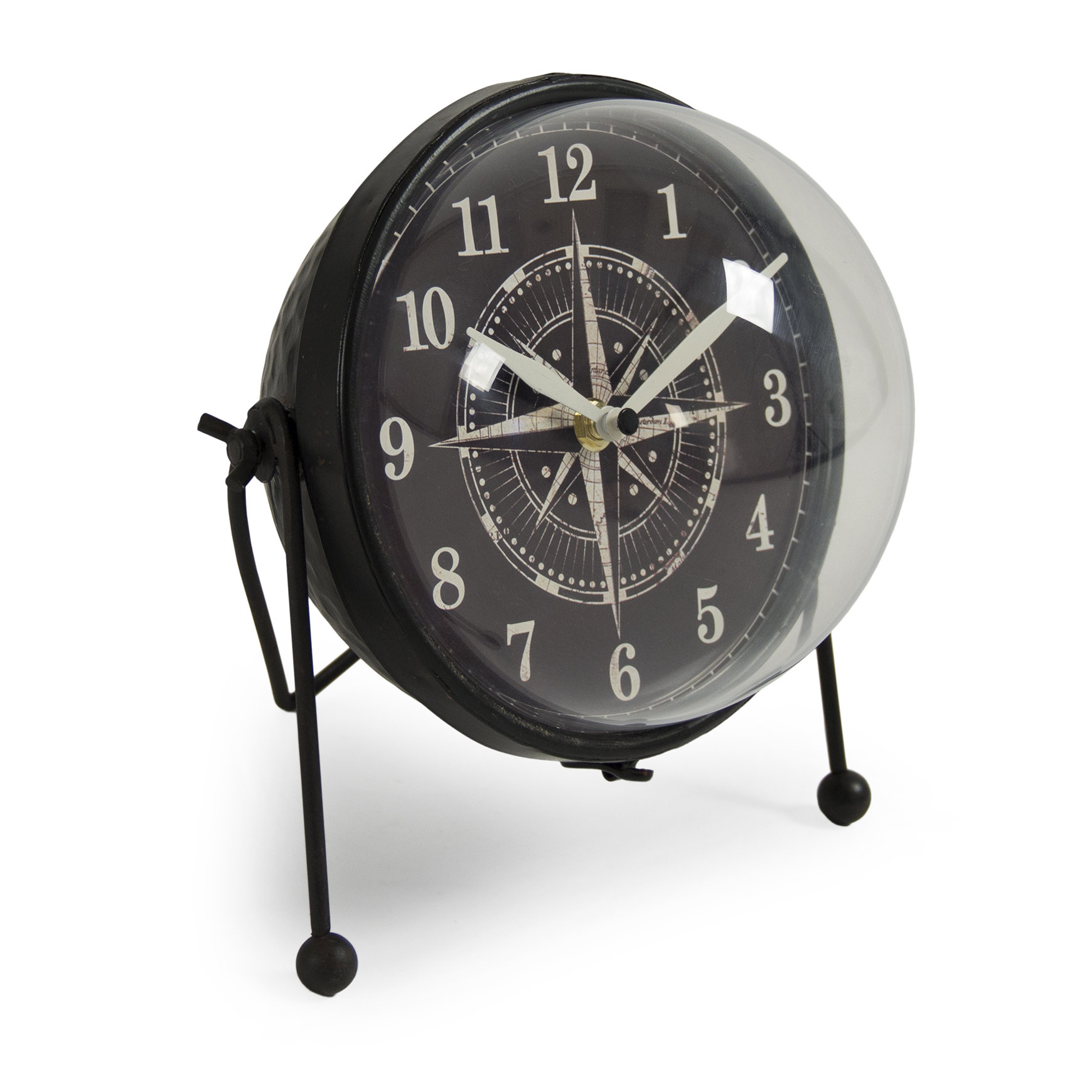 Breakwater Bay Round Iron Tabletop Clock | Wayfair