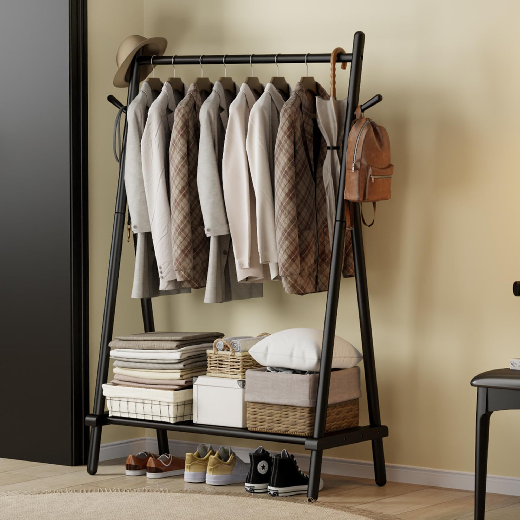 BINNBOX Solid Wood Clothes Rack | Wayfair