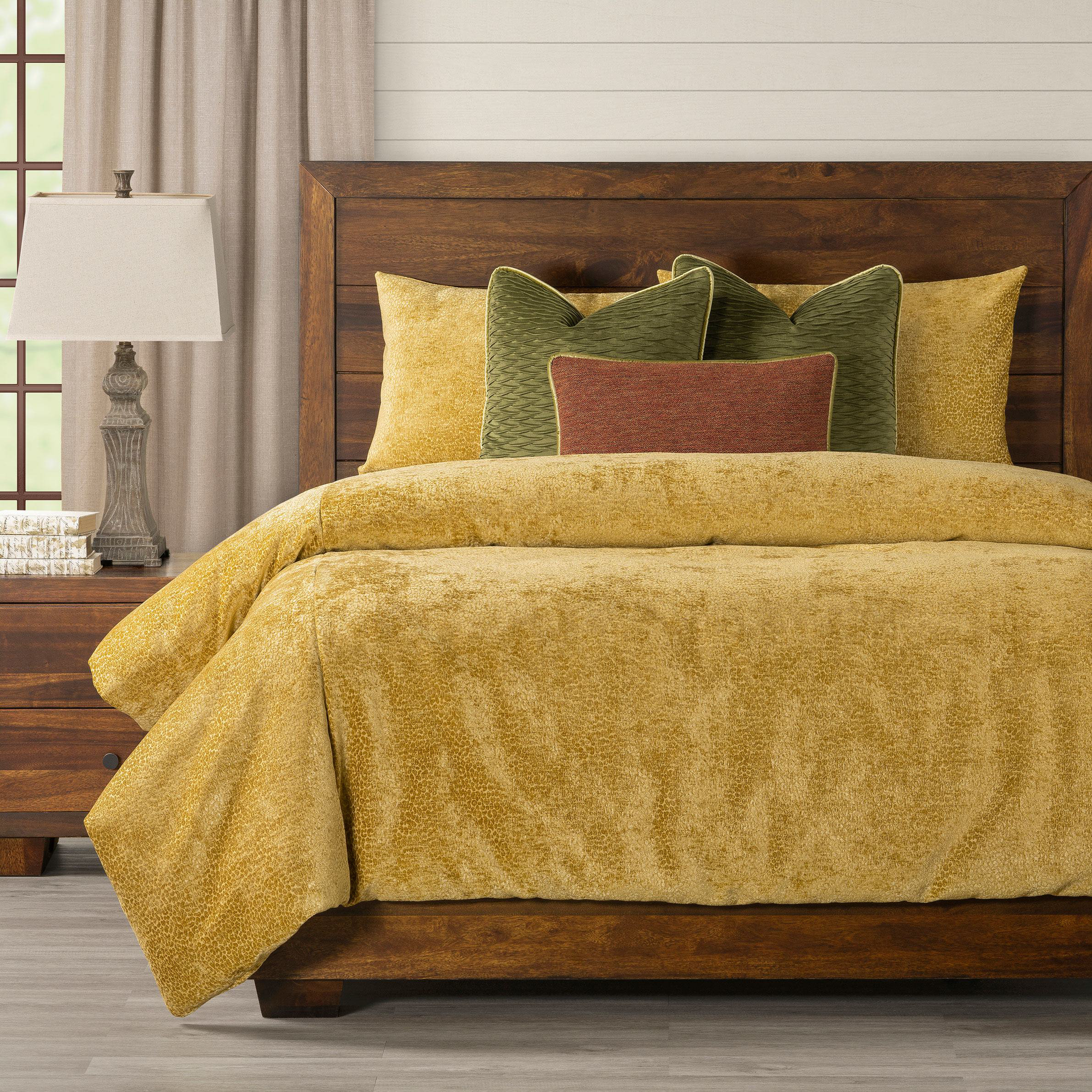 Smithsonian Marigold Velvet Reversible Duvet Cover & Insert Set | Wayfair