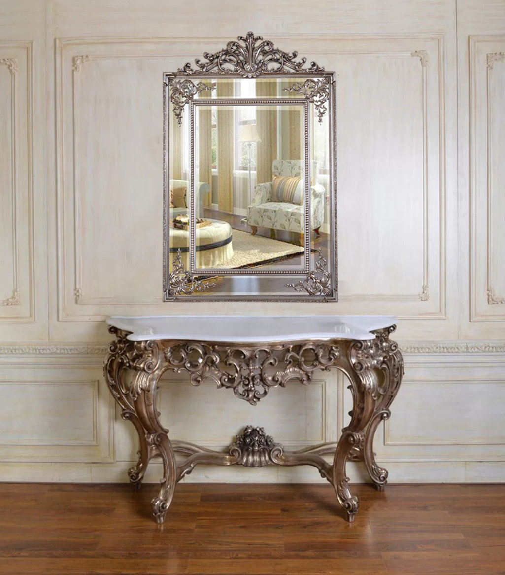 Infinity Furniture Import Infinity Silver Console And Mirror Set ...