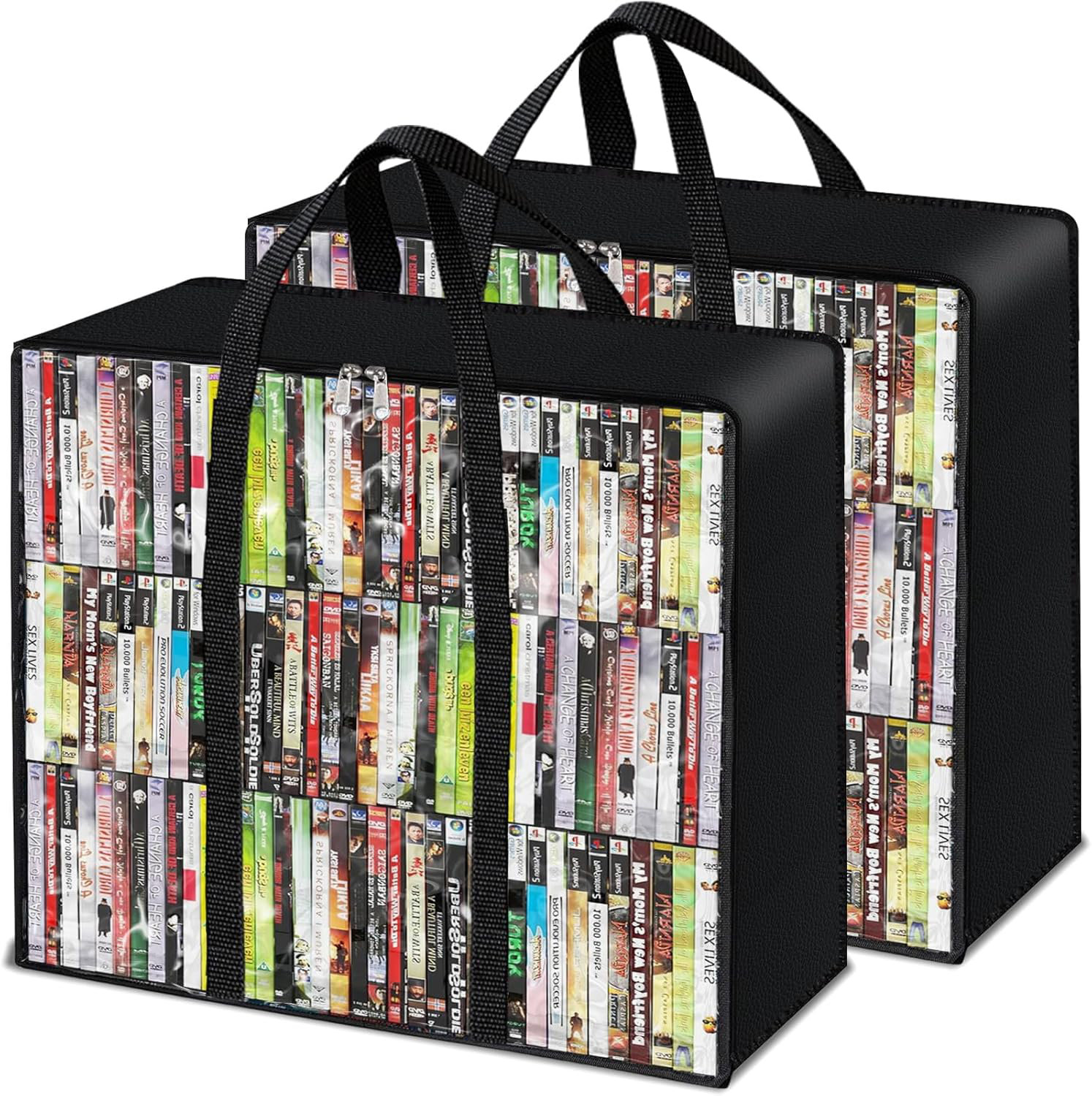 Ebern Designs 2 Pack Clear PVC Plastic CD Storage Case With Handles ...