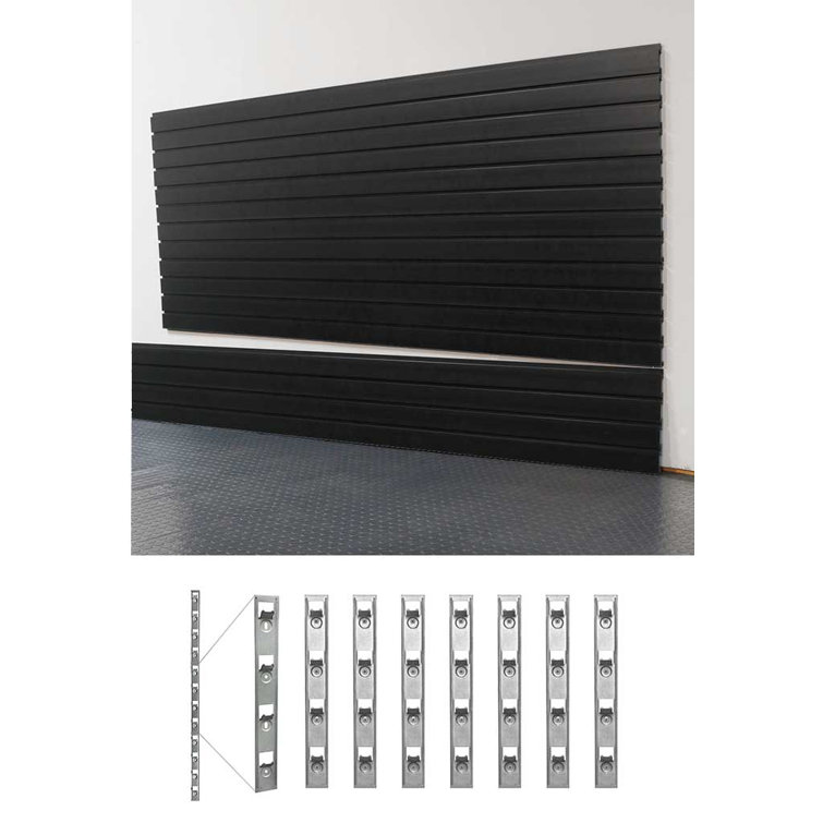 StoreWALL 48" H X 96" W Standard Duty Slatwall Case W/ Install Strips ...