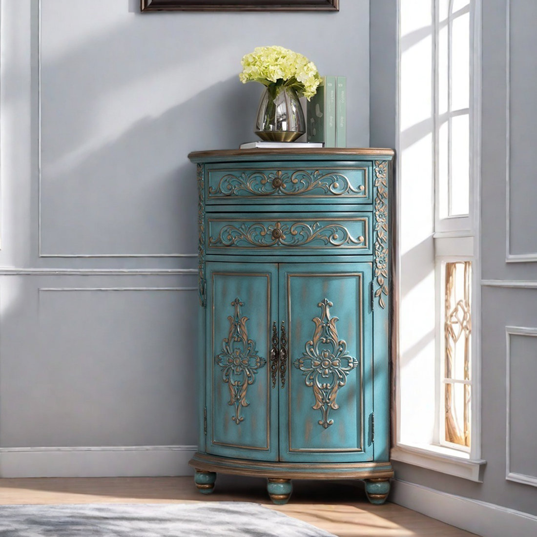interanest American style multi-functional corner cabinet | Wayfair