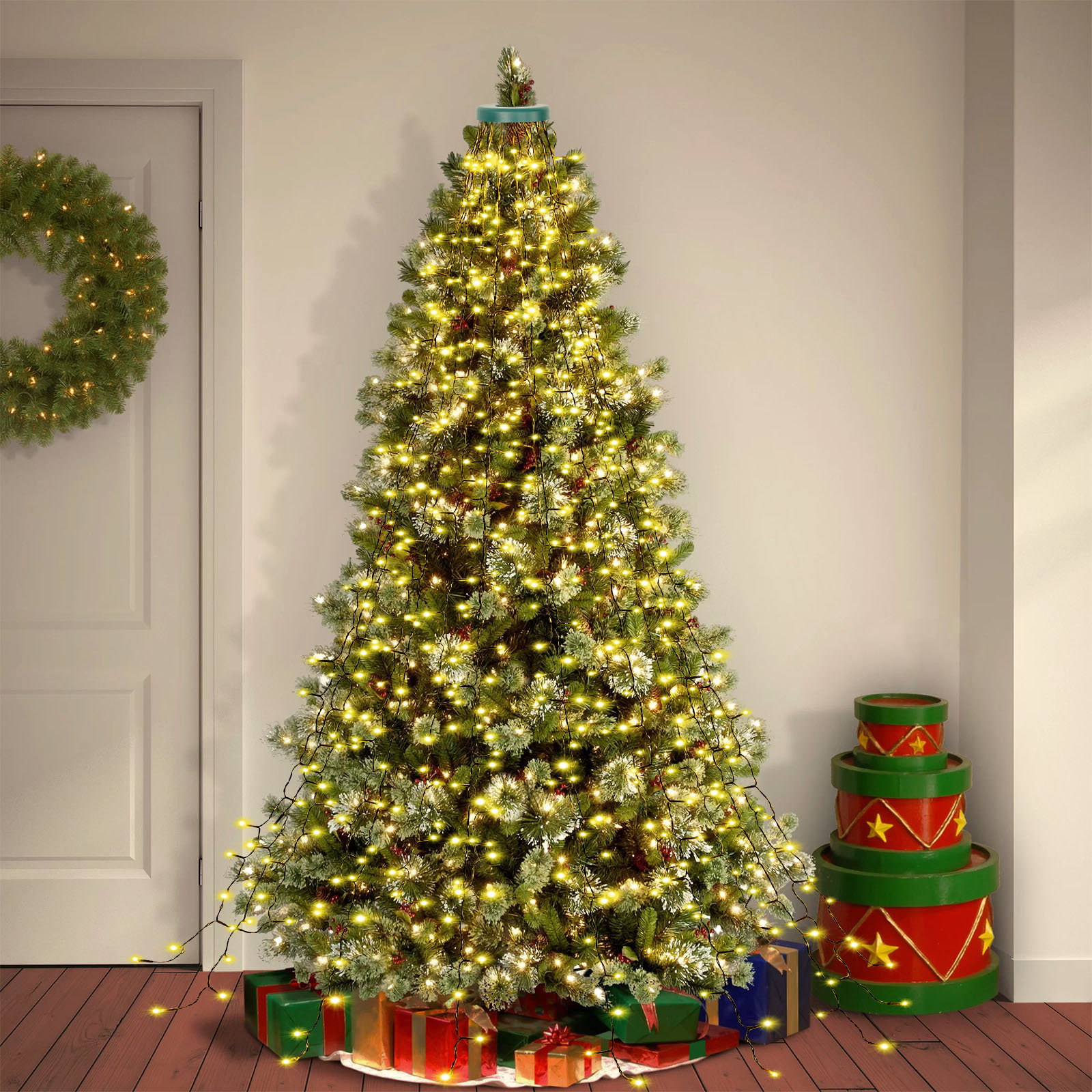 The Holiday Aisle® 400leds Twinkle Star Christmas Tree Lights Waterfall ...