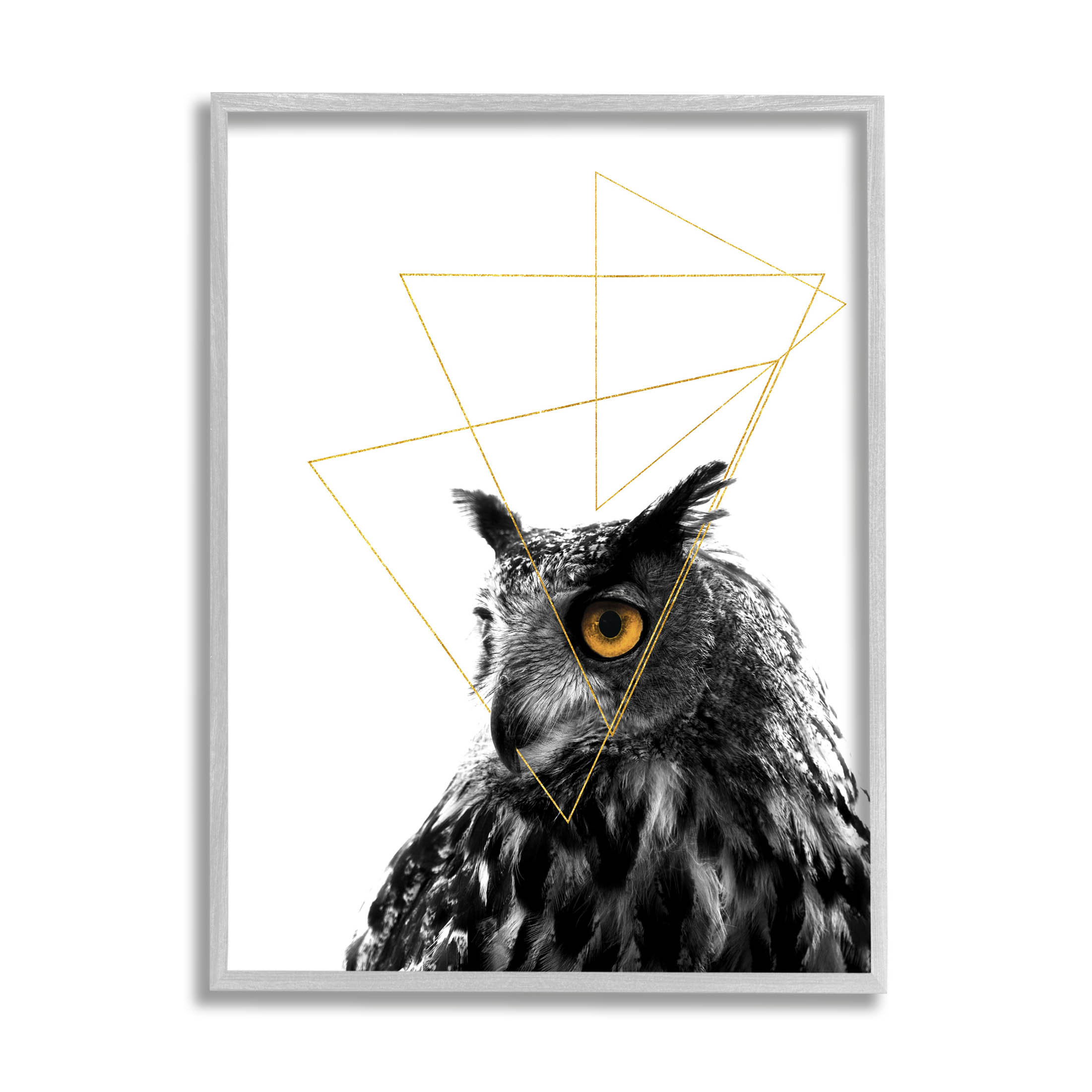 Stupell Industries Contemporary Geometric Owl Shapes Giclee Art By K ...