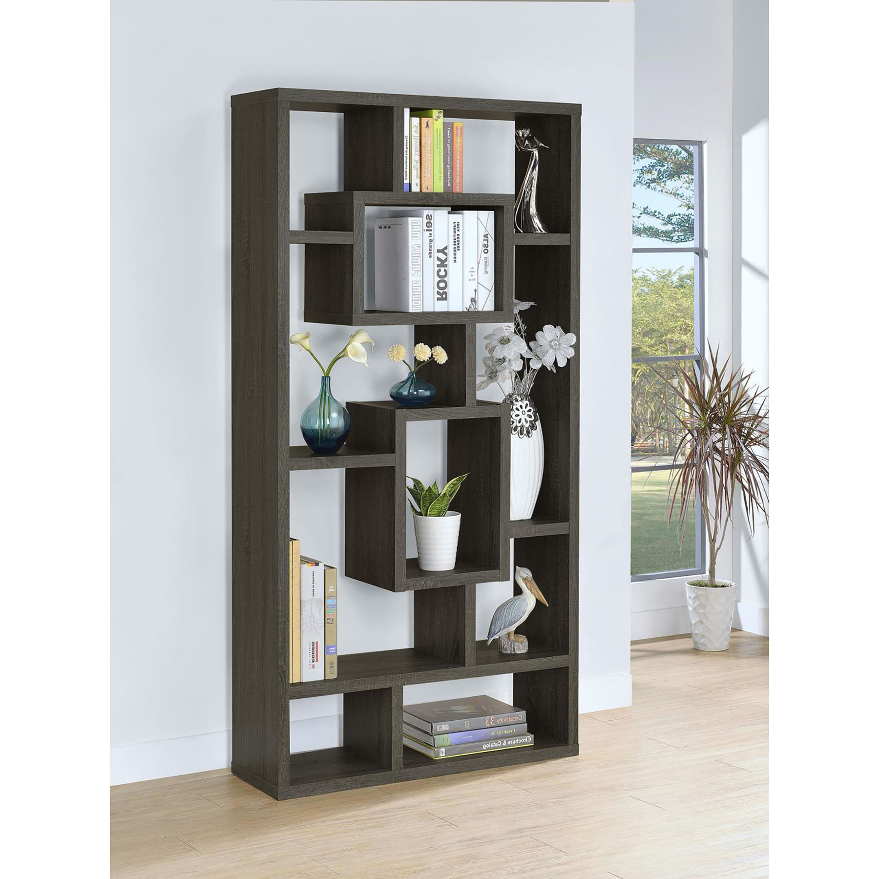 Latitude Run® Cappuccino Open Back Bookcase | Wayfair