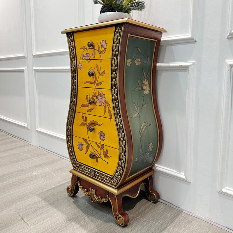 Liu's ink furniture Vintage Hand-Painted Accent Chest with 5 Drawers ...