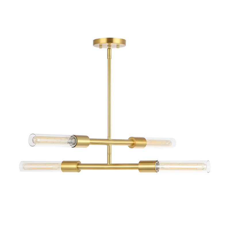 Mercer41 Keyajah 4 - Light Sputnik Modern Linear Chandelier | Wayfair
