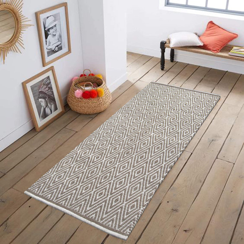 Union Rustic Siggers Geometric Handmade Flatweave Cotton Greyish Beige ...