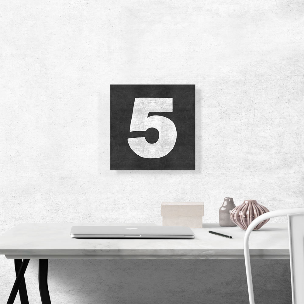 ARTCANVAS Chalkboard Number 5 Five Numeral Canvas Art Print - Wayfair ...