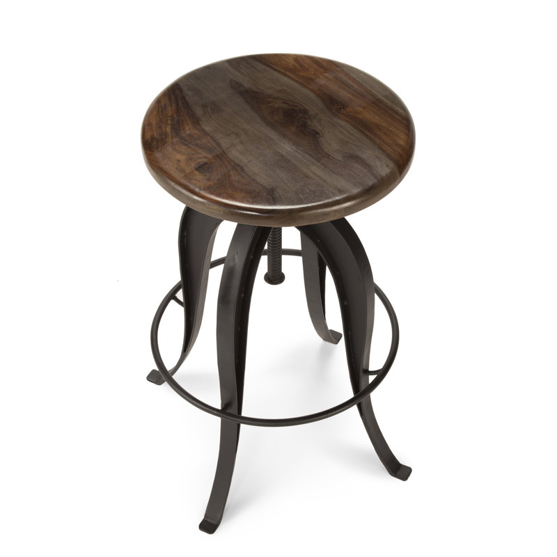 17 Stories Grigor Swivel Solid Wood Adjustable Height Stool & Reviews ...