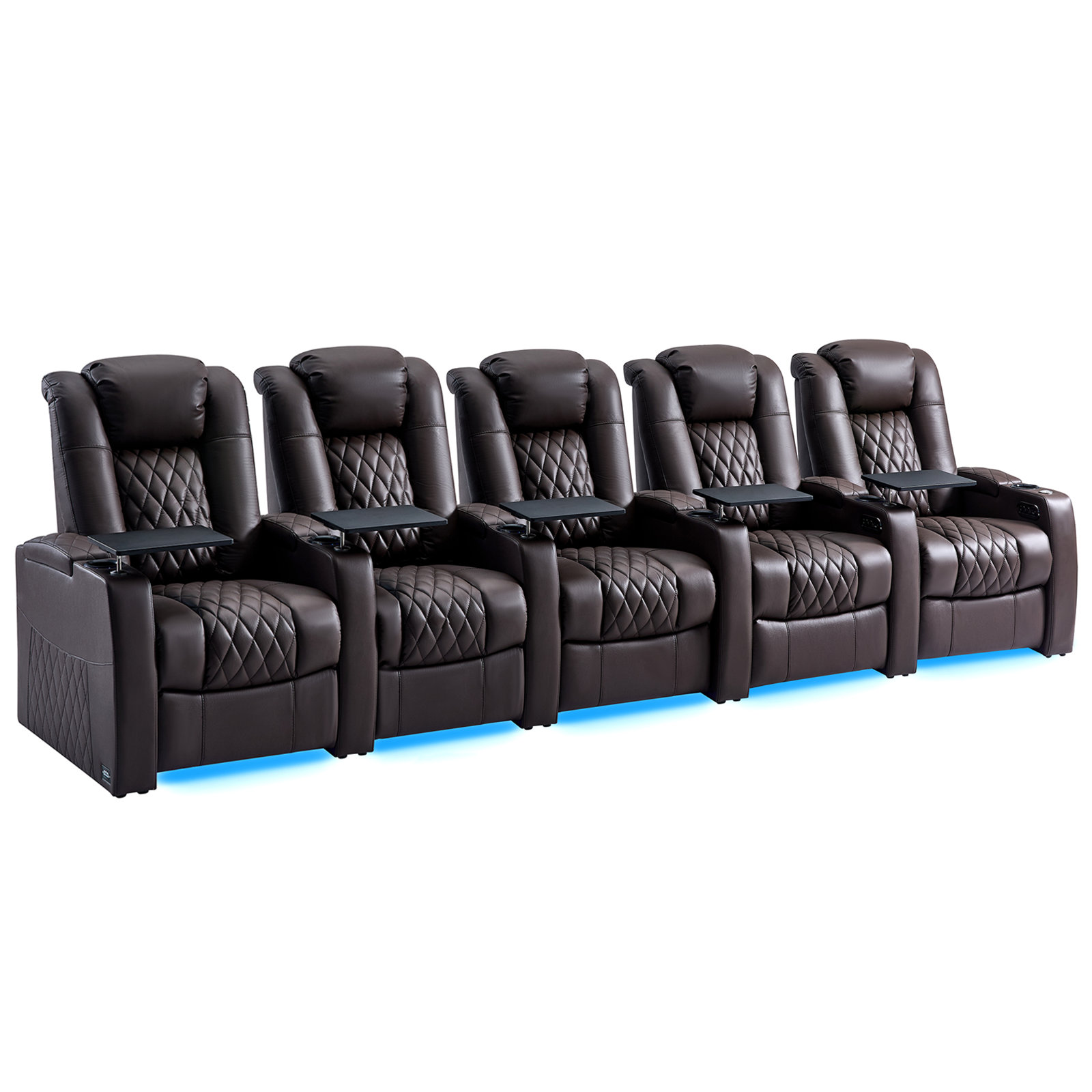 Brayden Studio® Leather Home Theater Seating Dual Power Movie Theater ...