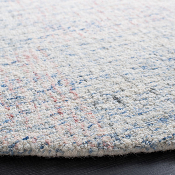 Sand & Stable™ Zachary Handmade Tufted Wool Blue/Ivory Area Rug | Wayfair