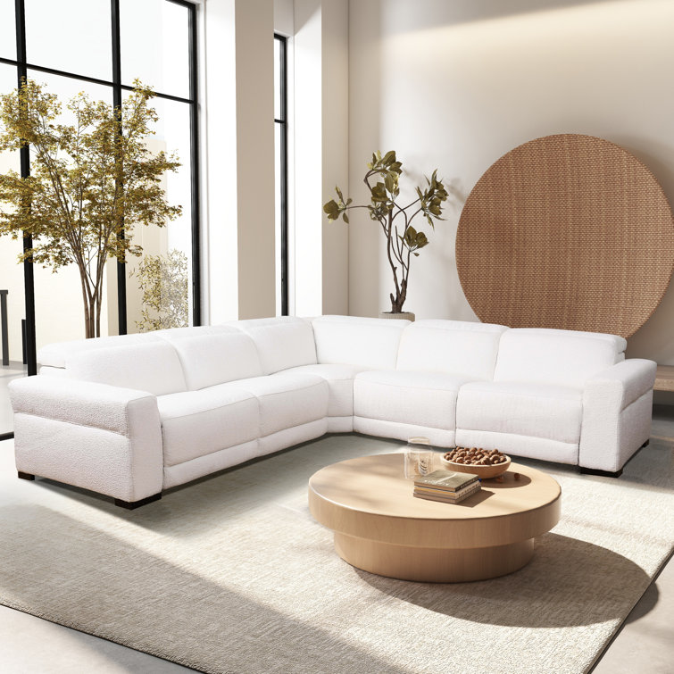 Hokku Designs Khasir Dual Power Reclining Boucle Symmetrical Sectional ...