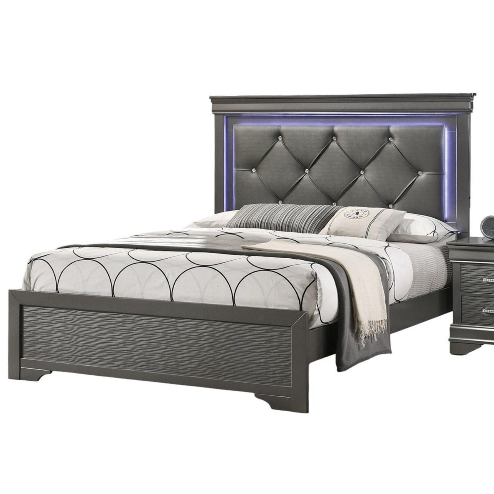 Ivy Bronx Dark Gray Queen Size Bed | Wayfair