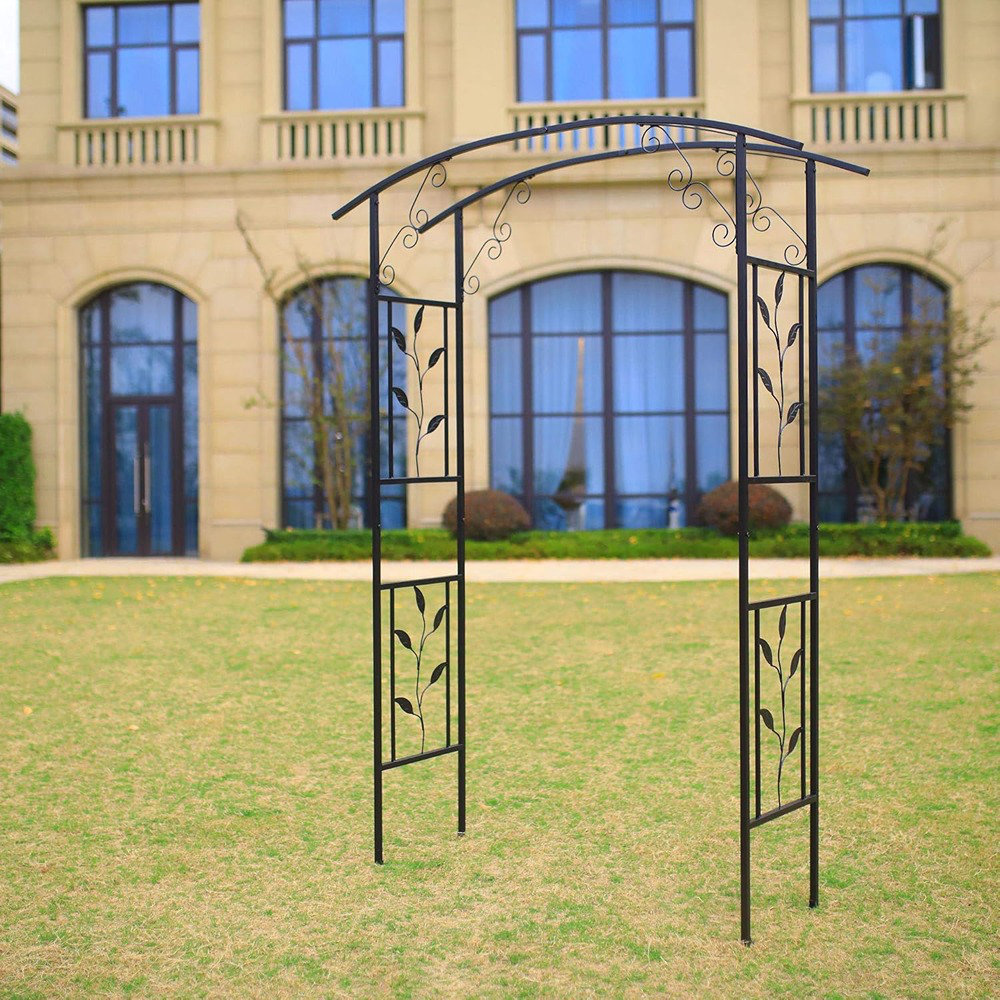 MAXAYA Steel Garden Arch, 6'10" High X 4'11" Wide, Garden Arbour For ...