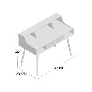 Wrought Studio Rolland Secretary Desk Classic mid-century charm paired ...