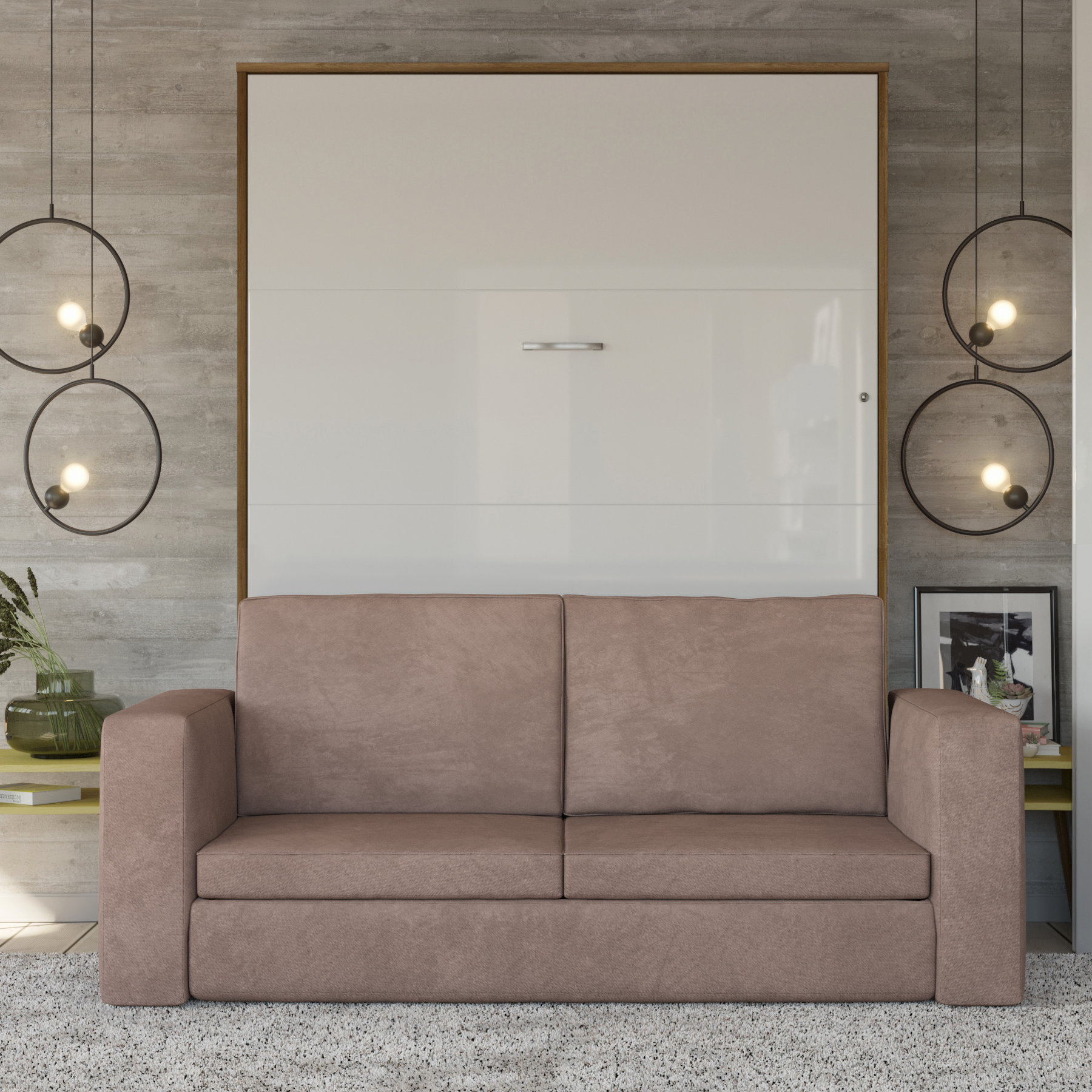 VVRHomes FULL XL Low Profile Murphy Bed with Mattress | Wayfair