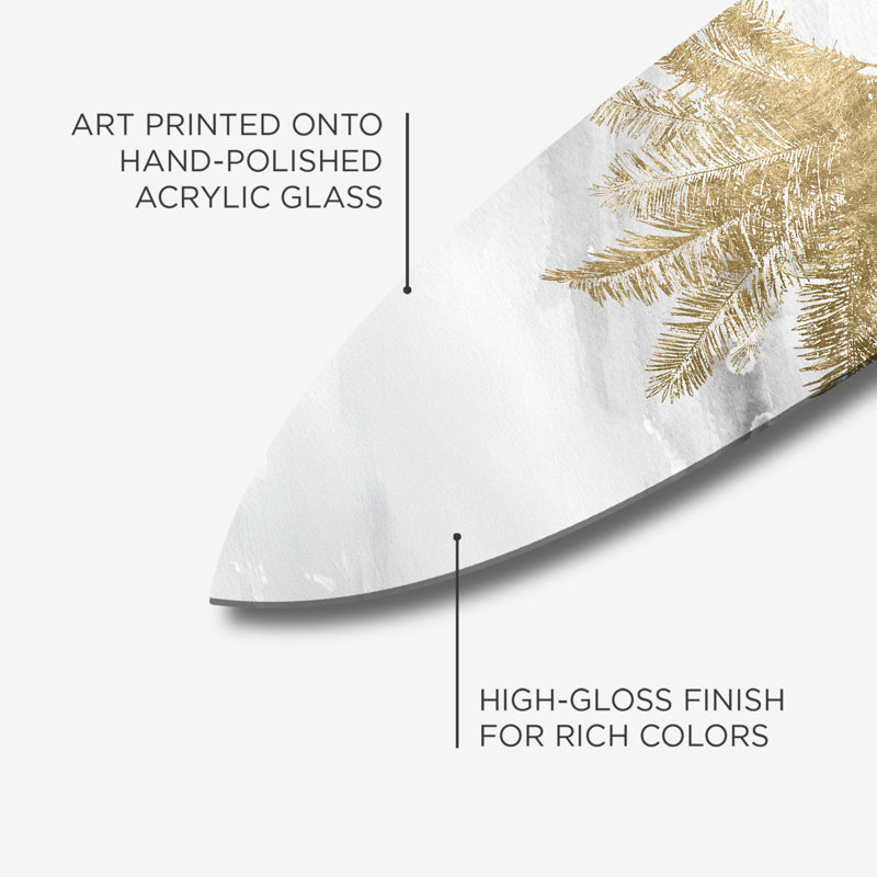 Oliver Gal Palm Tree Gold II Surfboard Landscape & Nature - Die-Cut ...