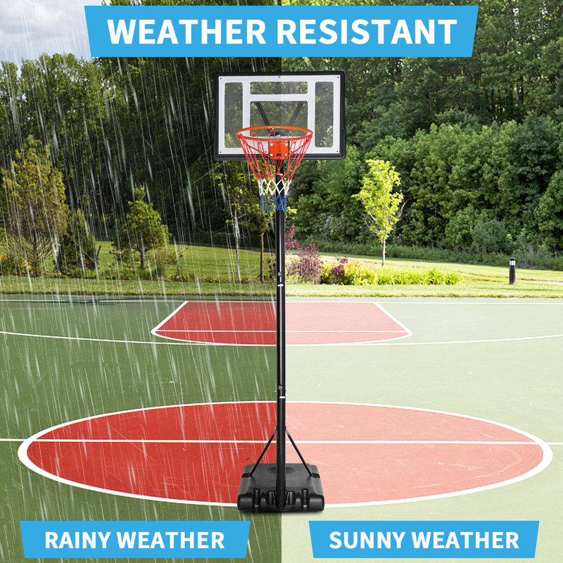 Winado 8-10 ft. Adjustable Height Metal Portable Full-Size Basketball ...